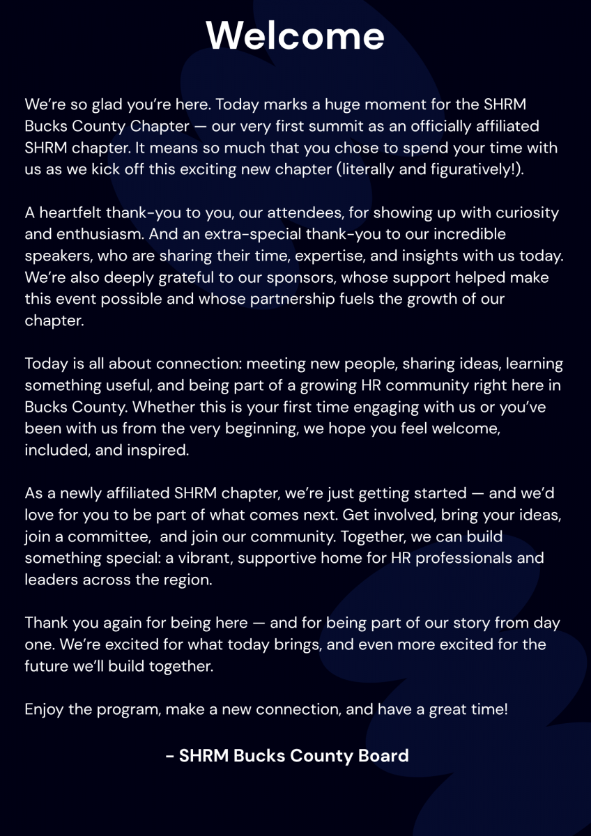 AI Summit Program | SHRM Bucks County